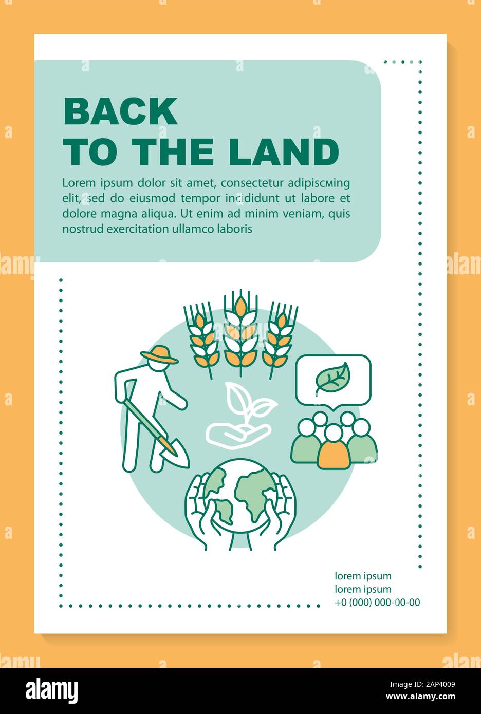 Back to the land poster template layout. Eco farm. Nature lover ...