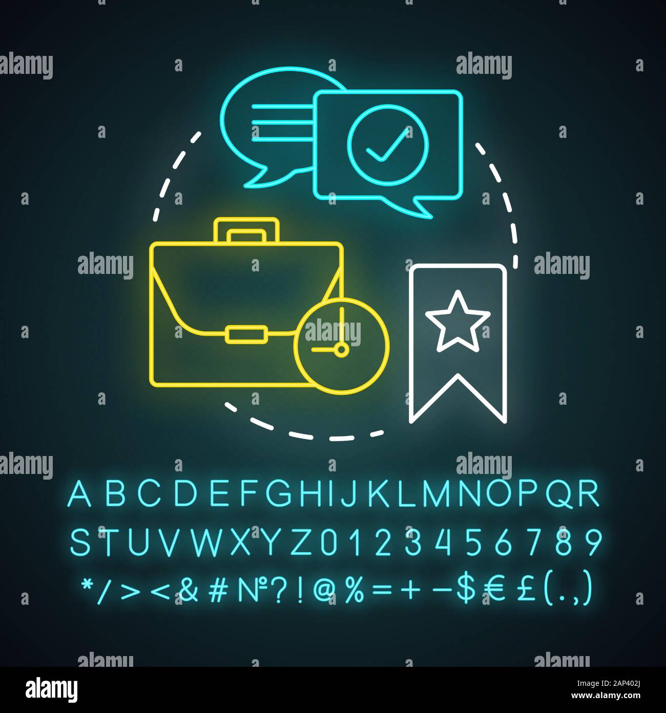 Arranging neon light concept icon. Business meeting, appointment ...