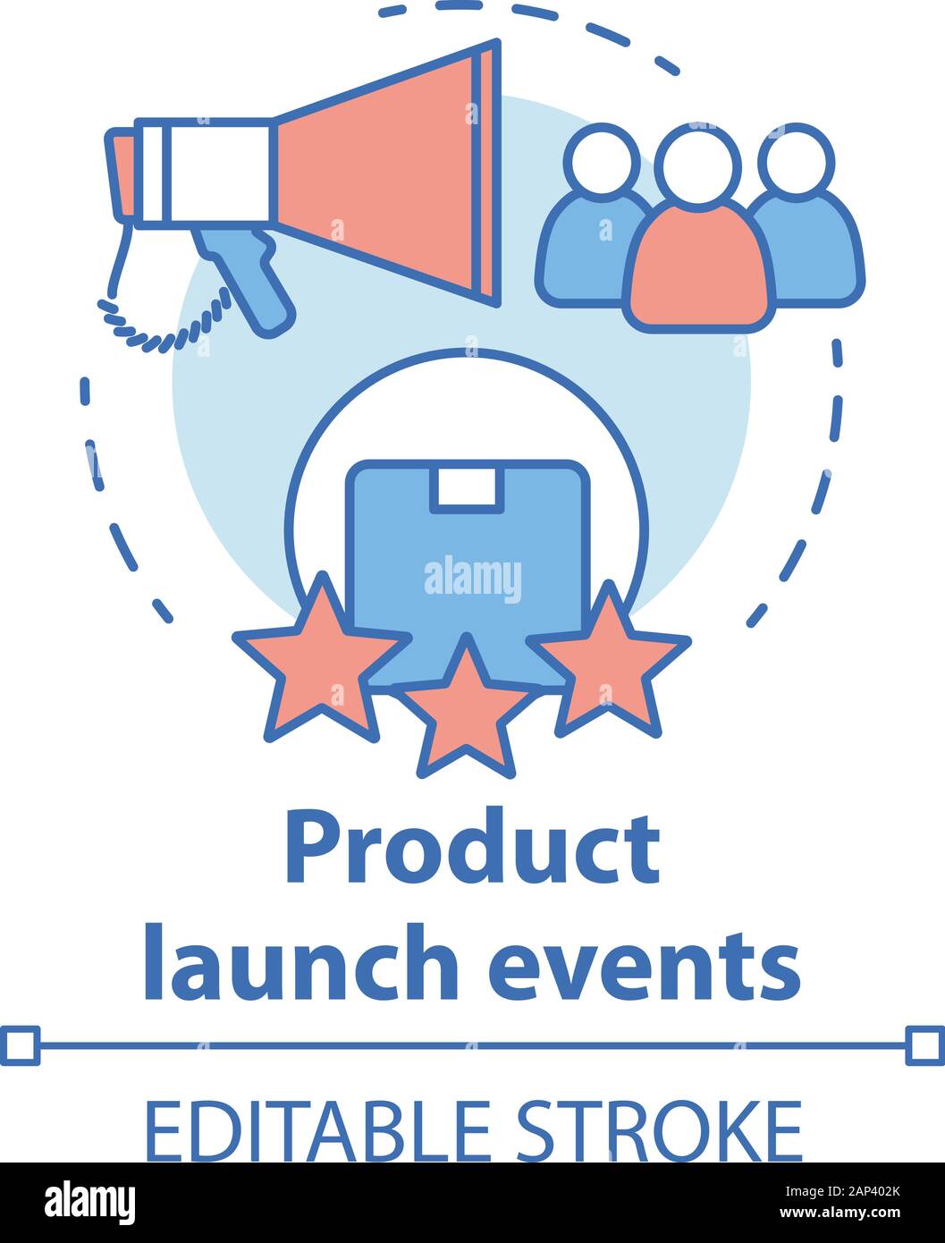 Product launch events concept icon. New product presentation and ...