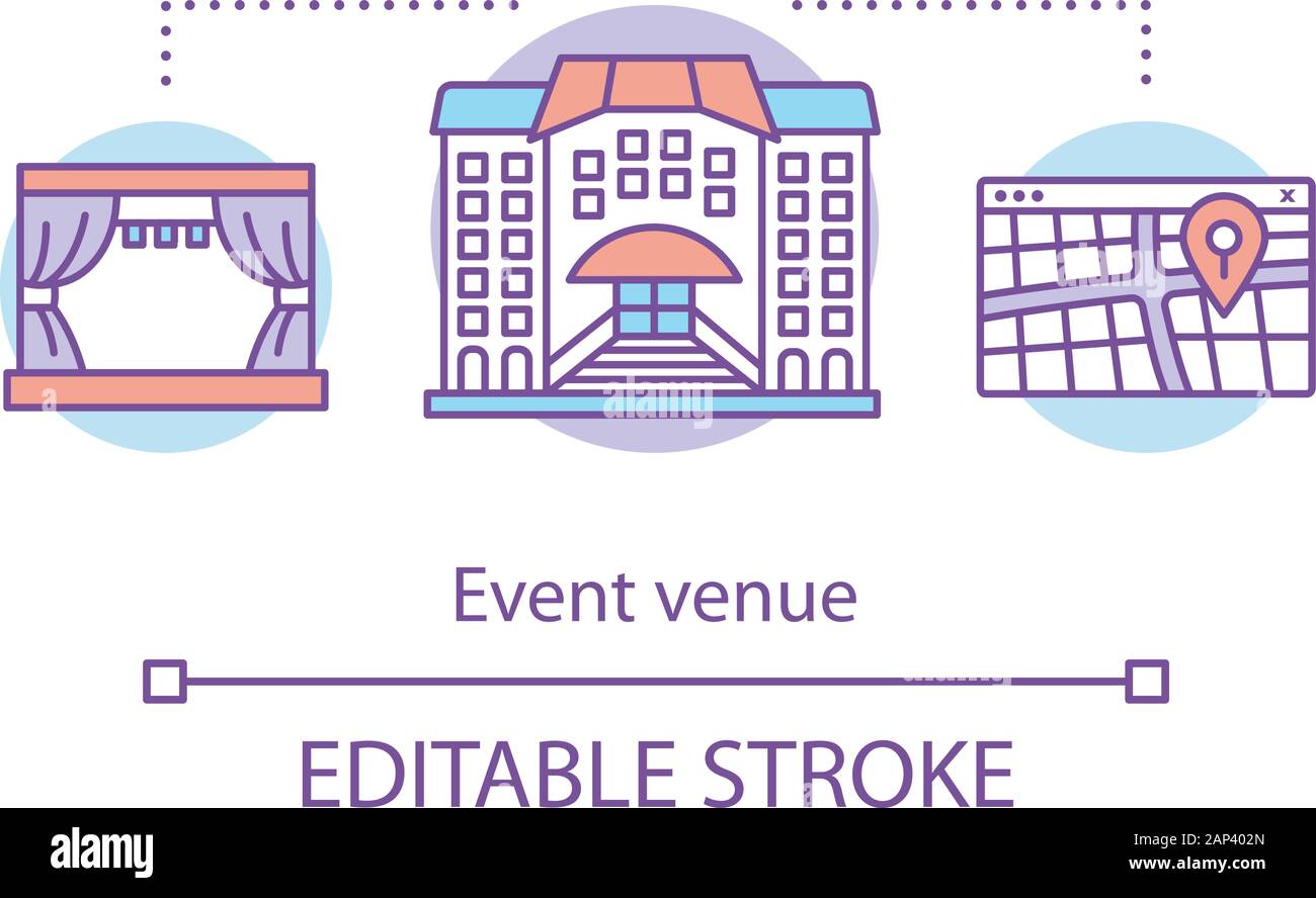Event venue concept icon. Organization idea thin line illustration ...