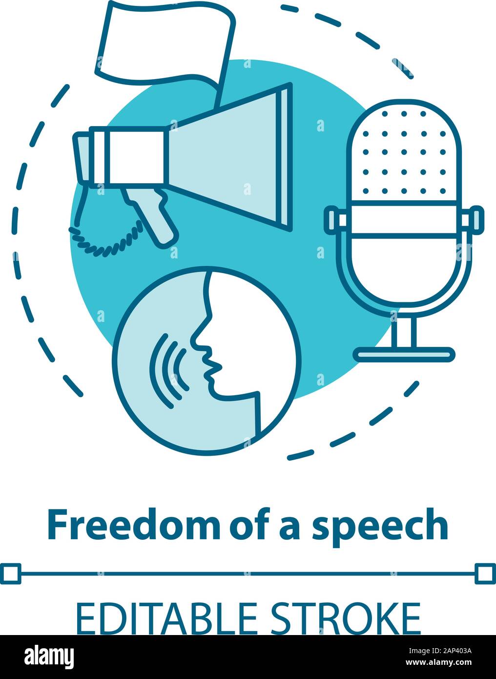 Elections concept icon. Propaganda. Freedom of speech idea thin line ...