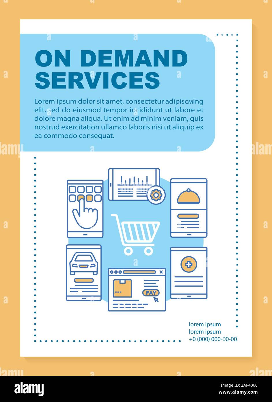 Services ordering brochure template layout. On demand economy flyer ...