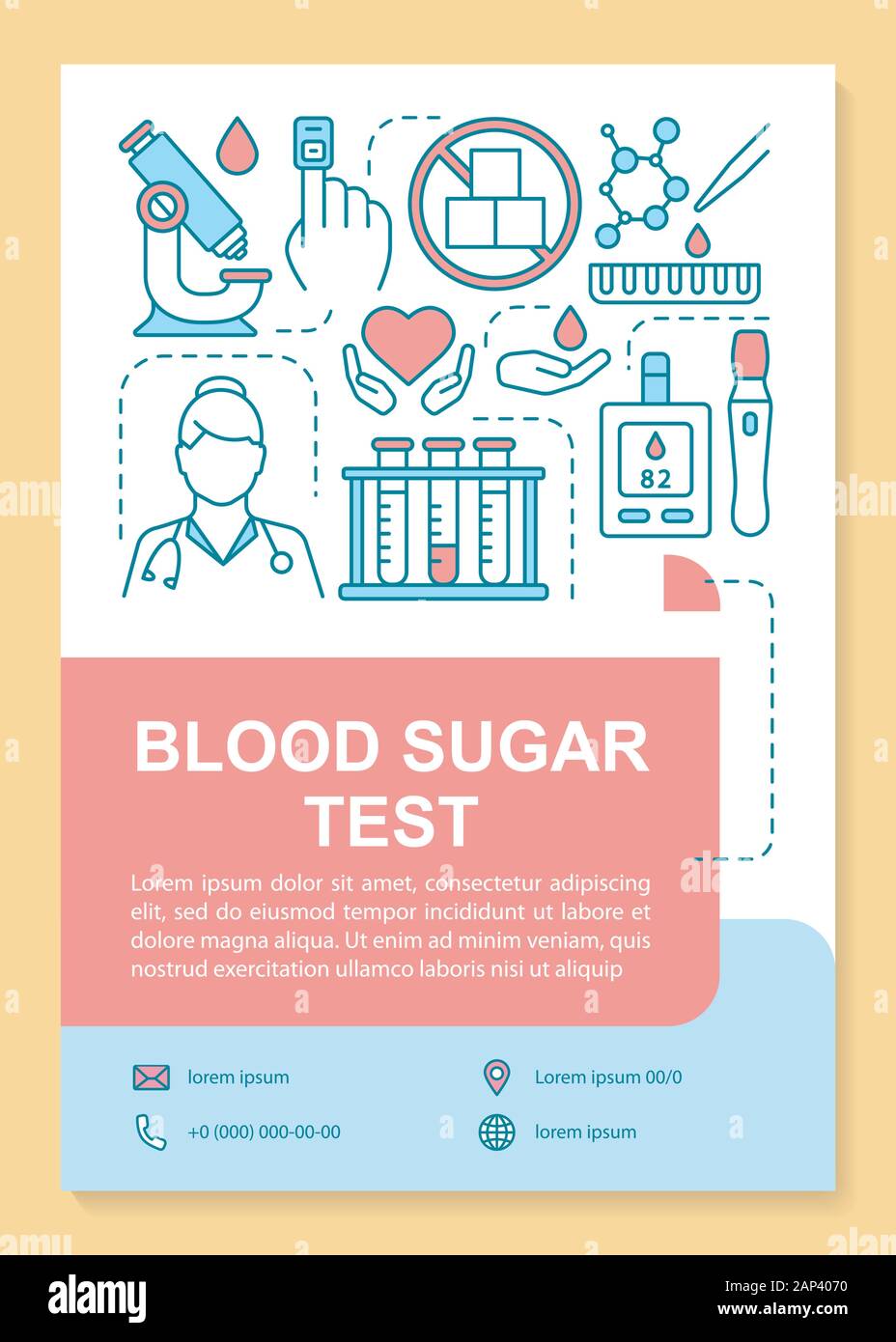 Blood sugar test brochure template layout. Diabetic patients healthcare ...