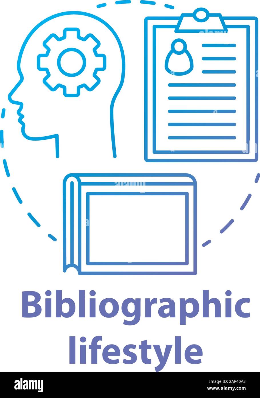 Bibliographic lifestyle blue concept icon. Information professional ...