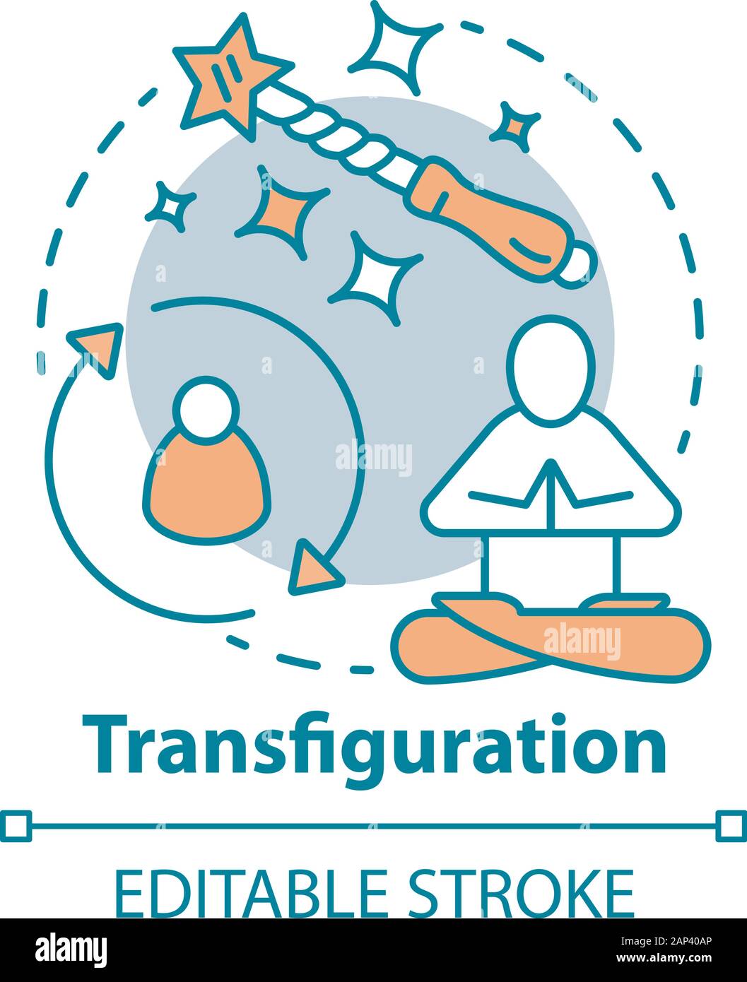 Transfiguration concept icon. Wizardry and witchcraft idea thin line ...