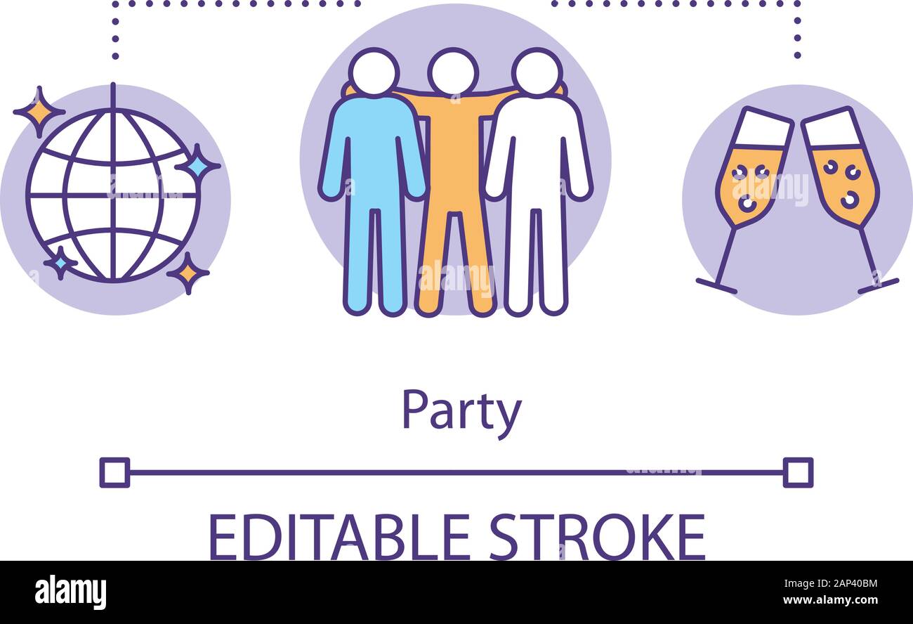 Party concept icon. Event management idea thin line illustration. Night ...