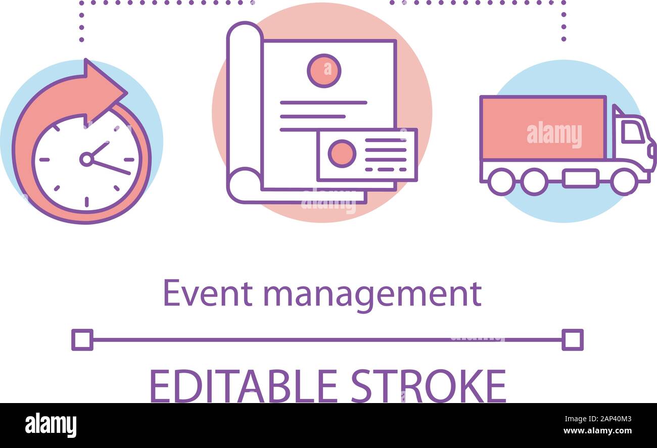 Event management concept icon. Organization idea thin line illustration ...