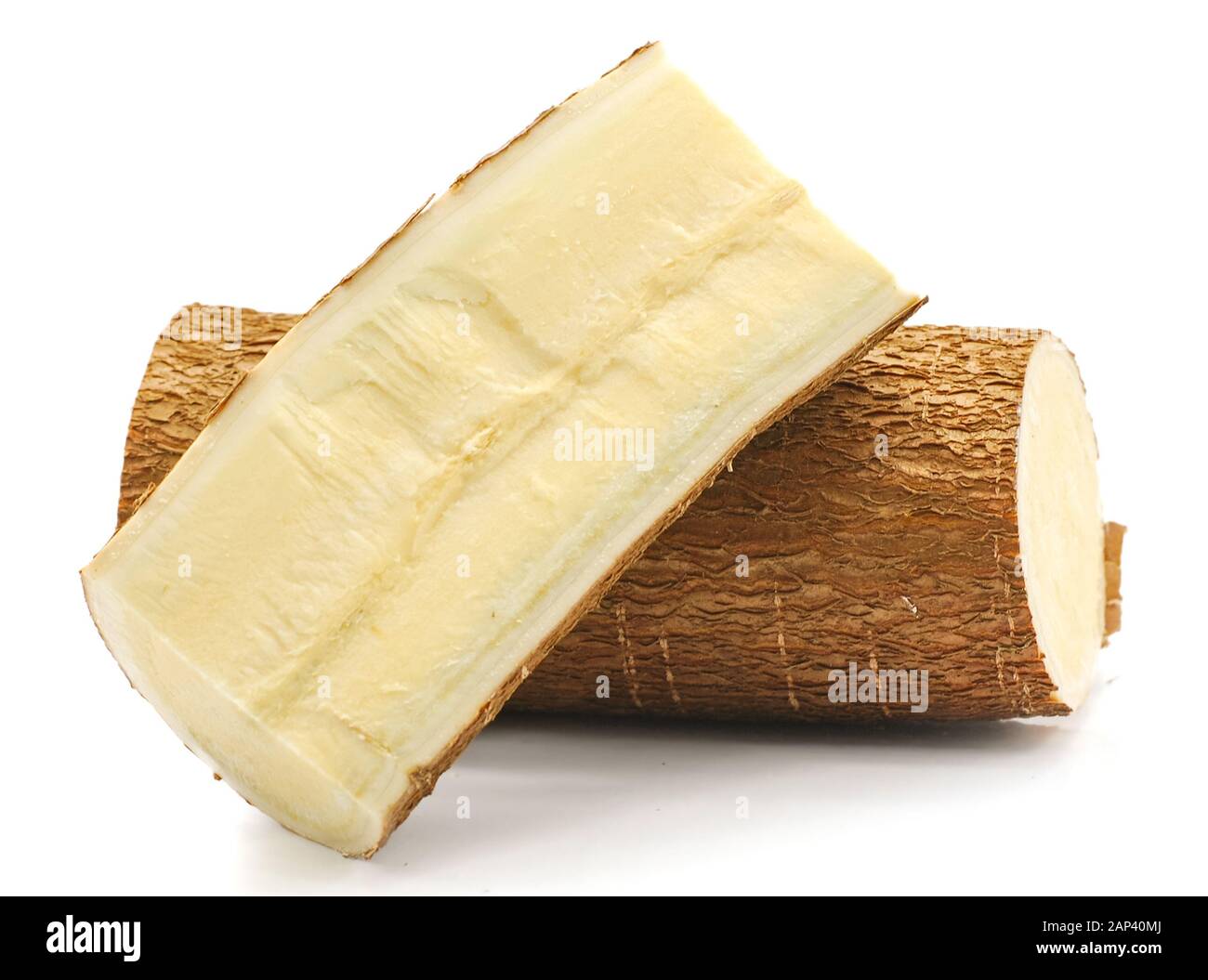 Cassava isolated on white background Stock Photo - Alamy