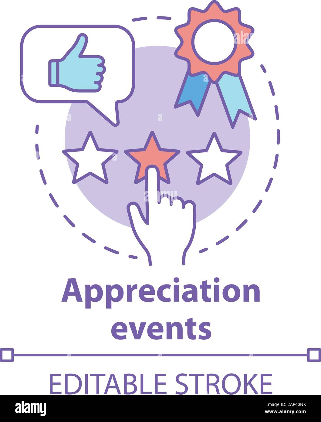 Appreciation events concept icon. Customer experience idea thin line ...