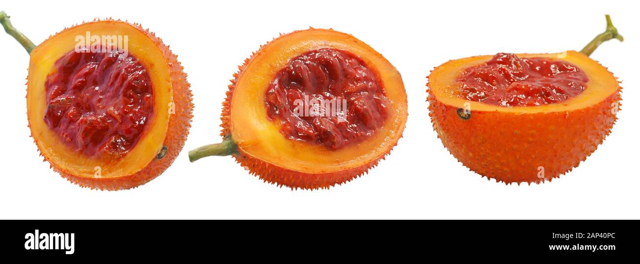 Set of Gac fruits isolated on white background Stock Photo - Alamy
