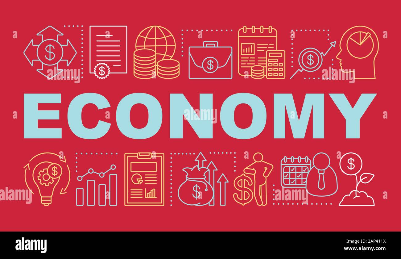 Economy word concepts banner. Economic sector. Business and ...
