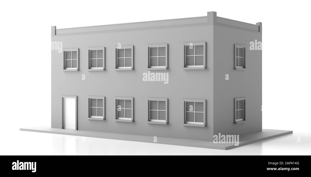 House two storey model. Apartment building modern isolated against ...