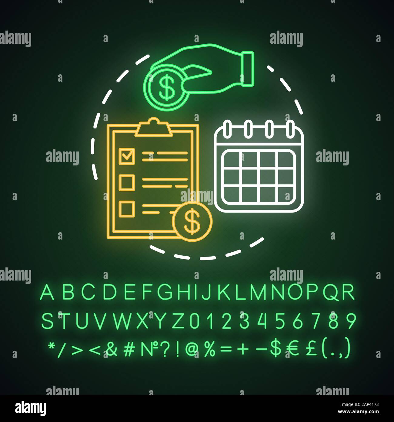 Recurring deposit neon light concept icon. Savings idea. Creating ...