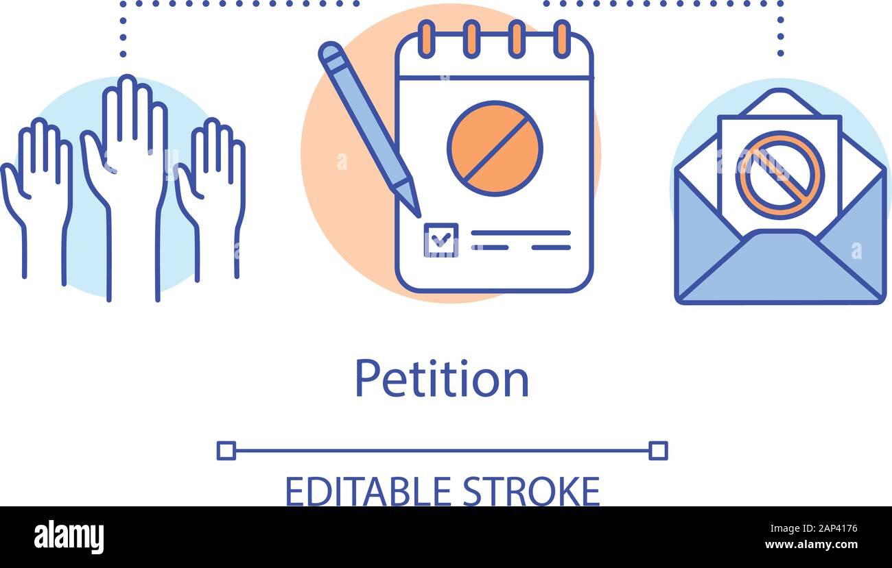 Petition concept icon. Signature collection, public opinion ...