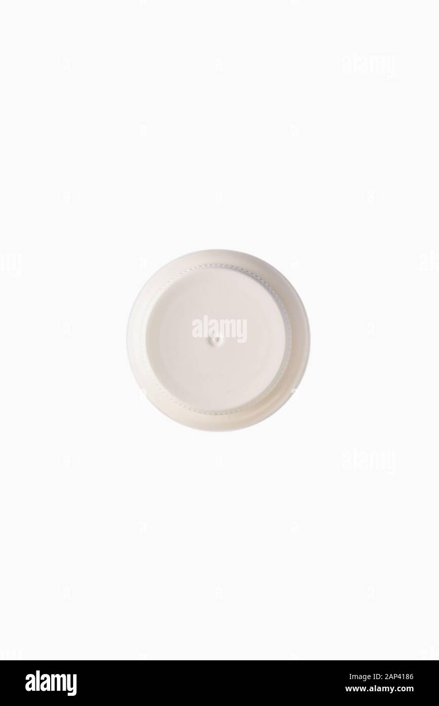 top view white plastic medicine vial isolated on white background ...