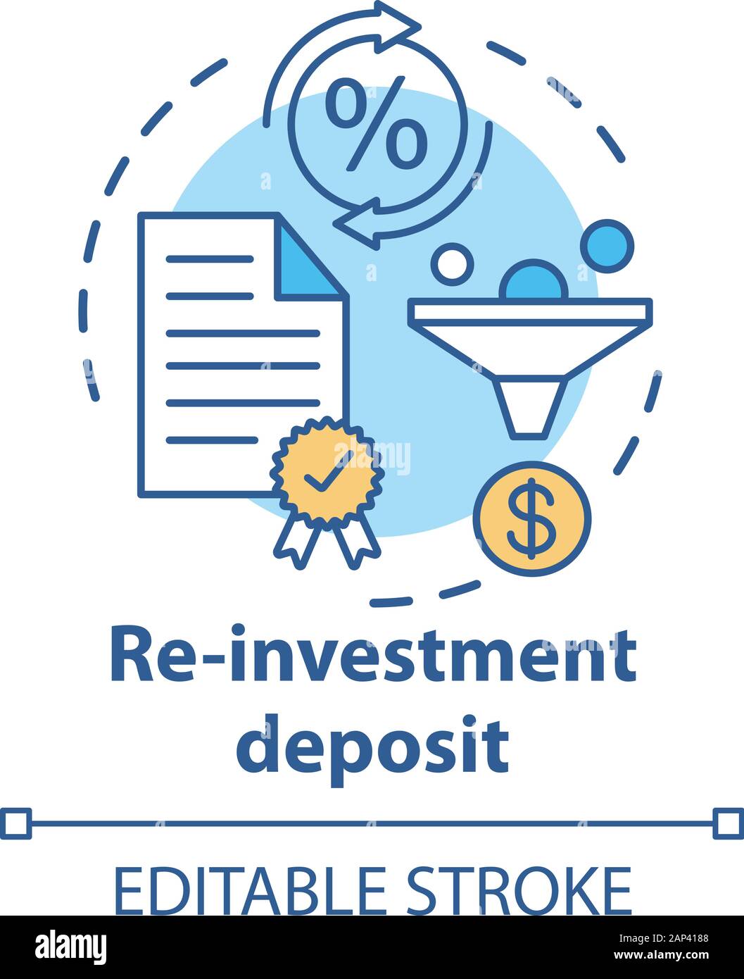 Savings concept icon. Reinvestment deposit idea thin line illustration ...
