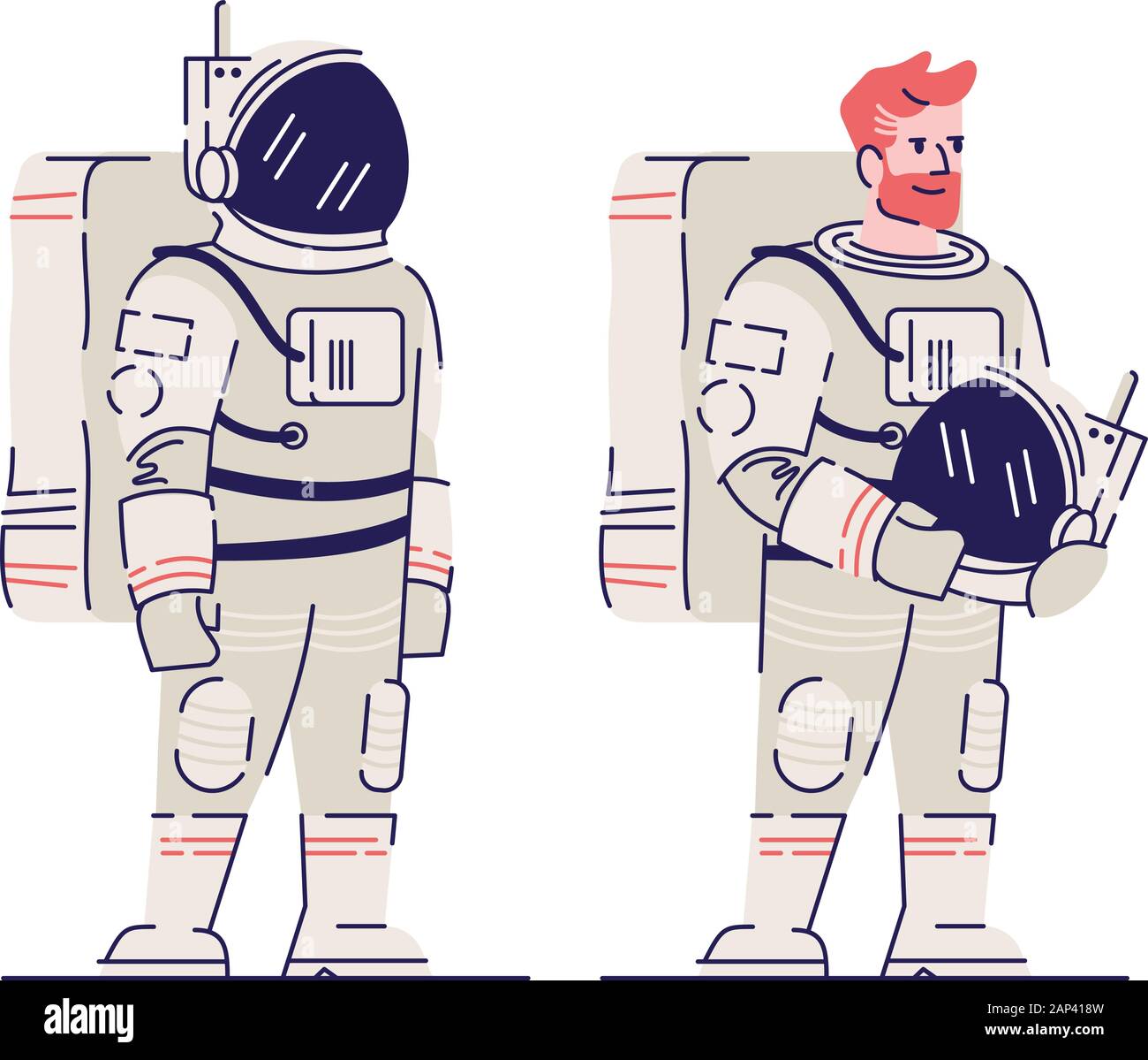 Astronaut Side View Cartoon