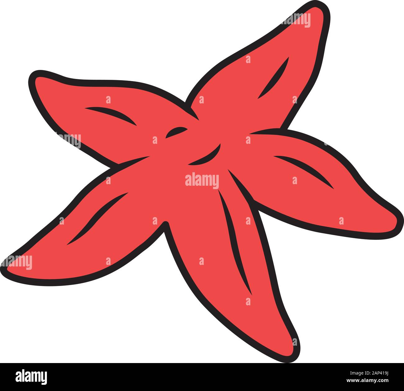 Starfish red color icon. Tropical underwater creature. Invertebrate ...