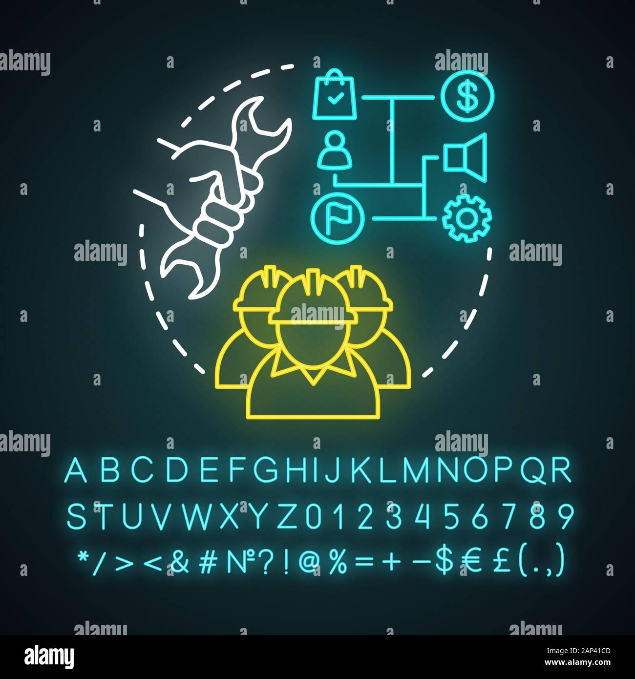 Workaholic lifestyle neon light concept icon. Ergomaniac idea. Work ...