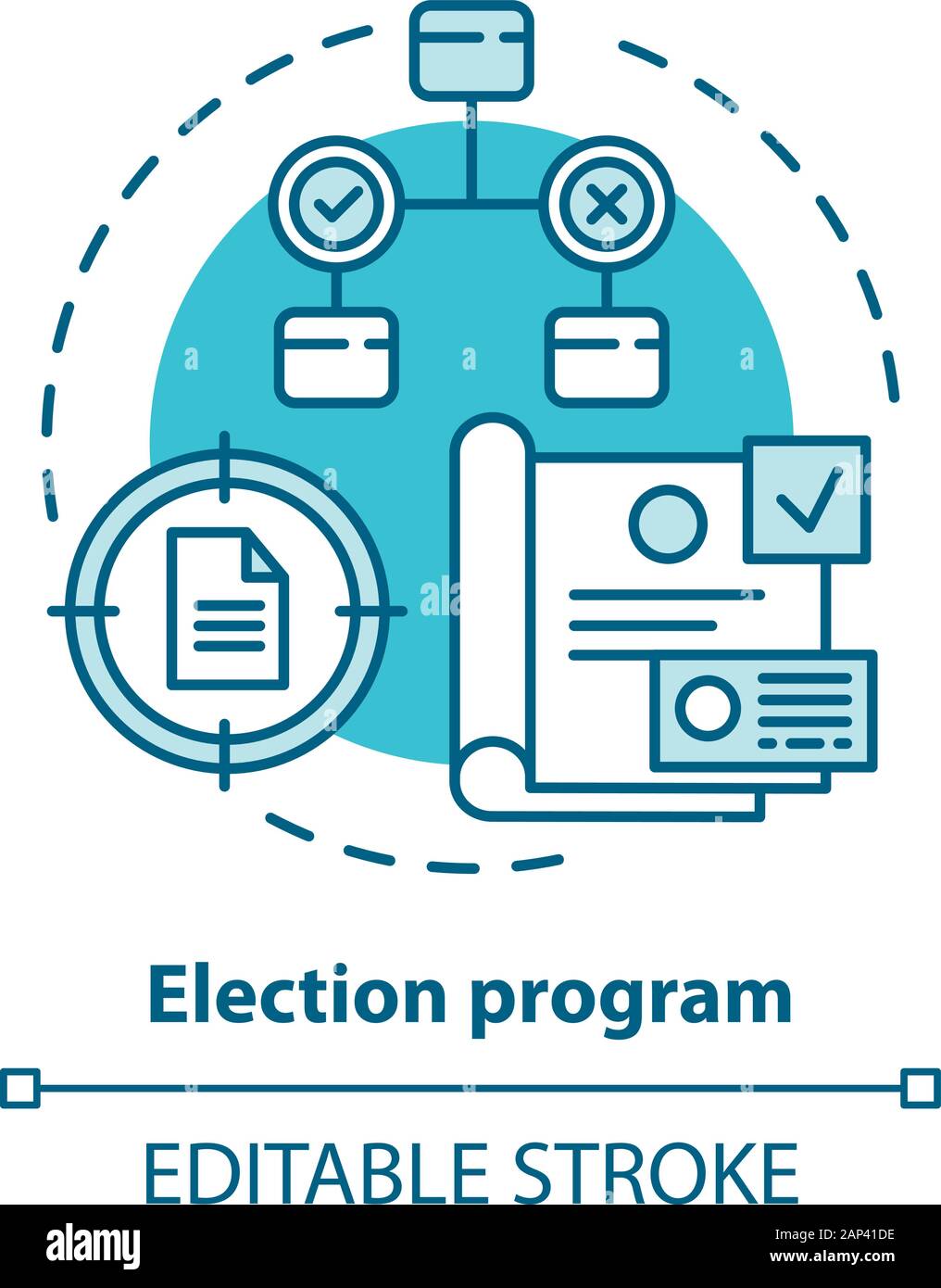 Elections concept icon. Election program idea thin line illustration ...