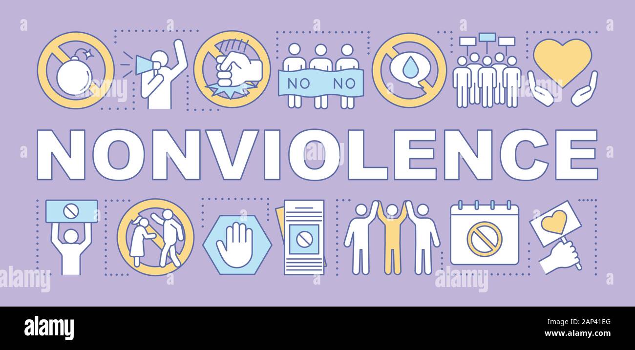 Nonviolence word concepts banner. Pacifism presentation, website ...