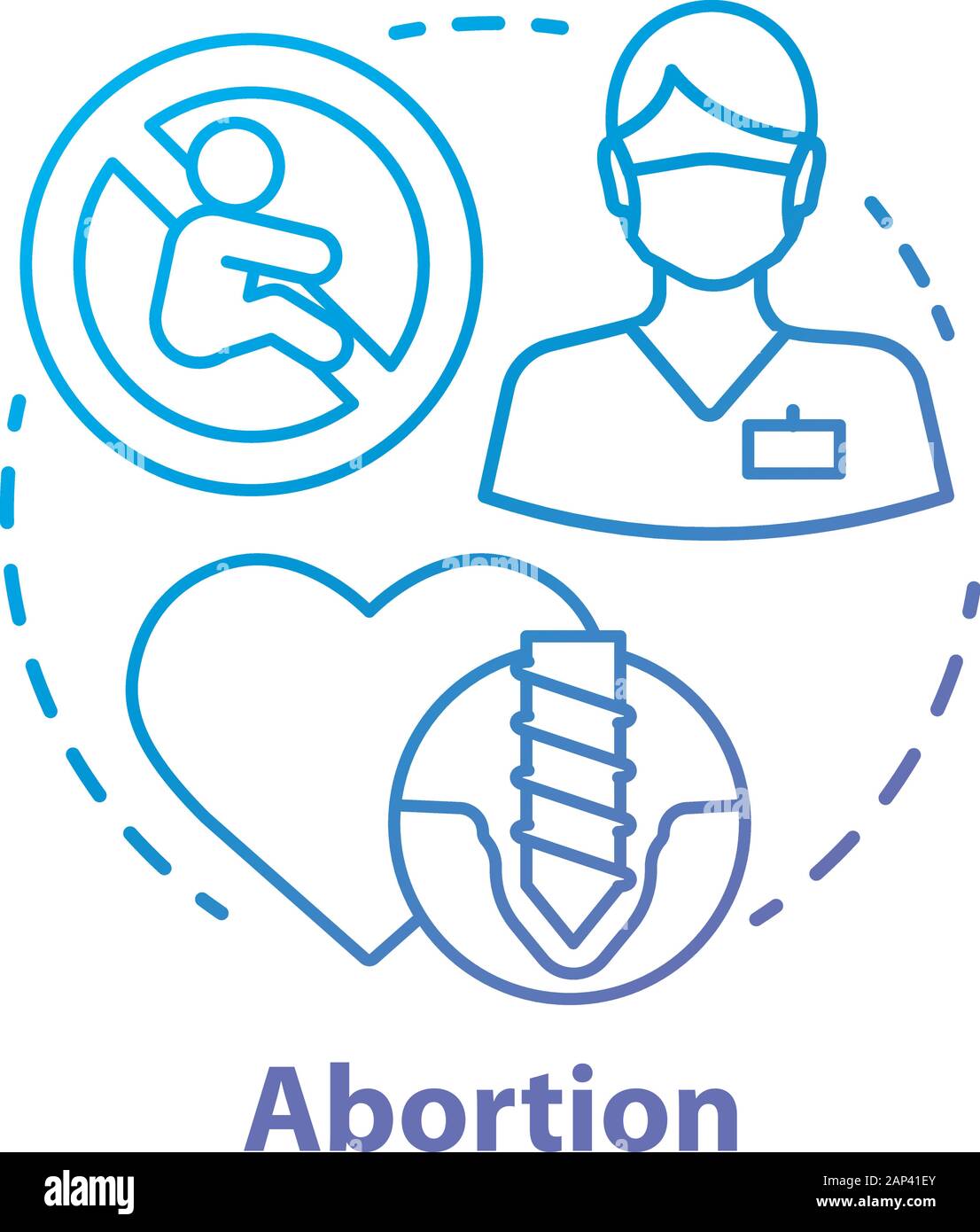 Medical abortion concept icon. Miscarriage idea thin line illustration ...