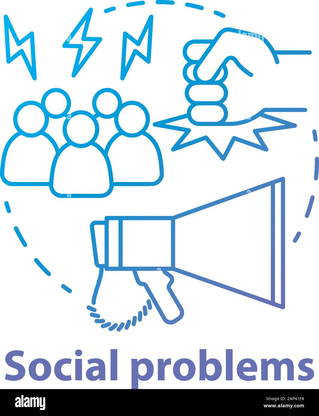 Social problems concept icon. Violence, social abuse and harassment ...