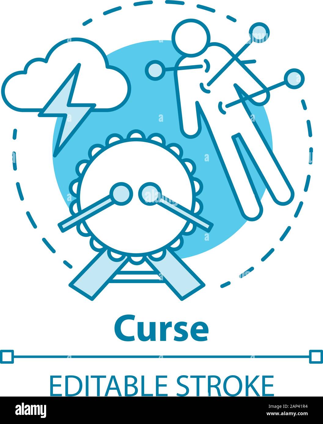 Curse concept icon. Occultism and witchcraft idea thin line ...