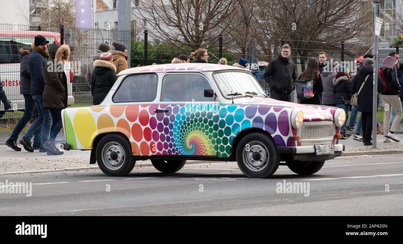 BERLIN - december 2019: Berlin trabi world museum close to Checkpoint ...