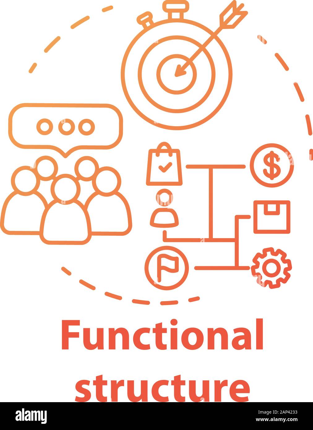 Functional corporate structure concept icon. Business strategy idea ...