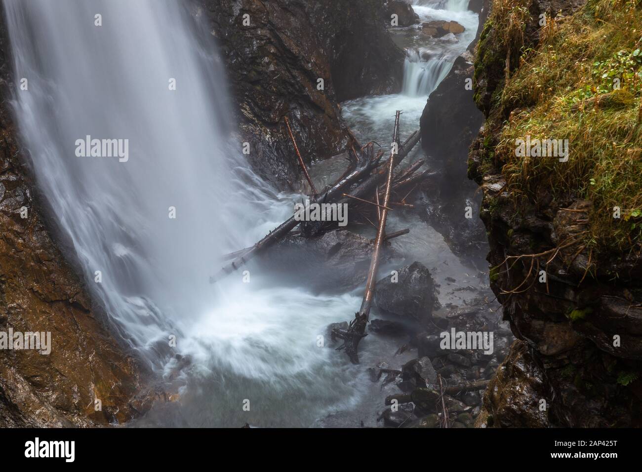 Reinbach waterfall in Ahrntal valley, South Tyrol, Italy Stock Photo ...