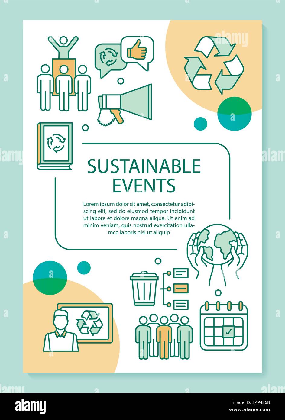 Sustainable event poster template layout. Banner, booklet, leaflet ...