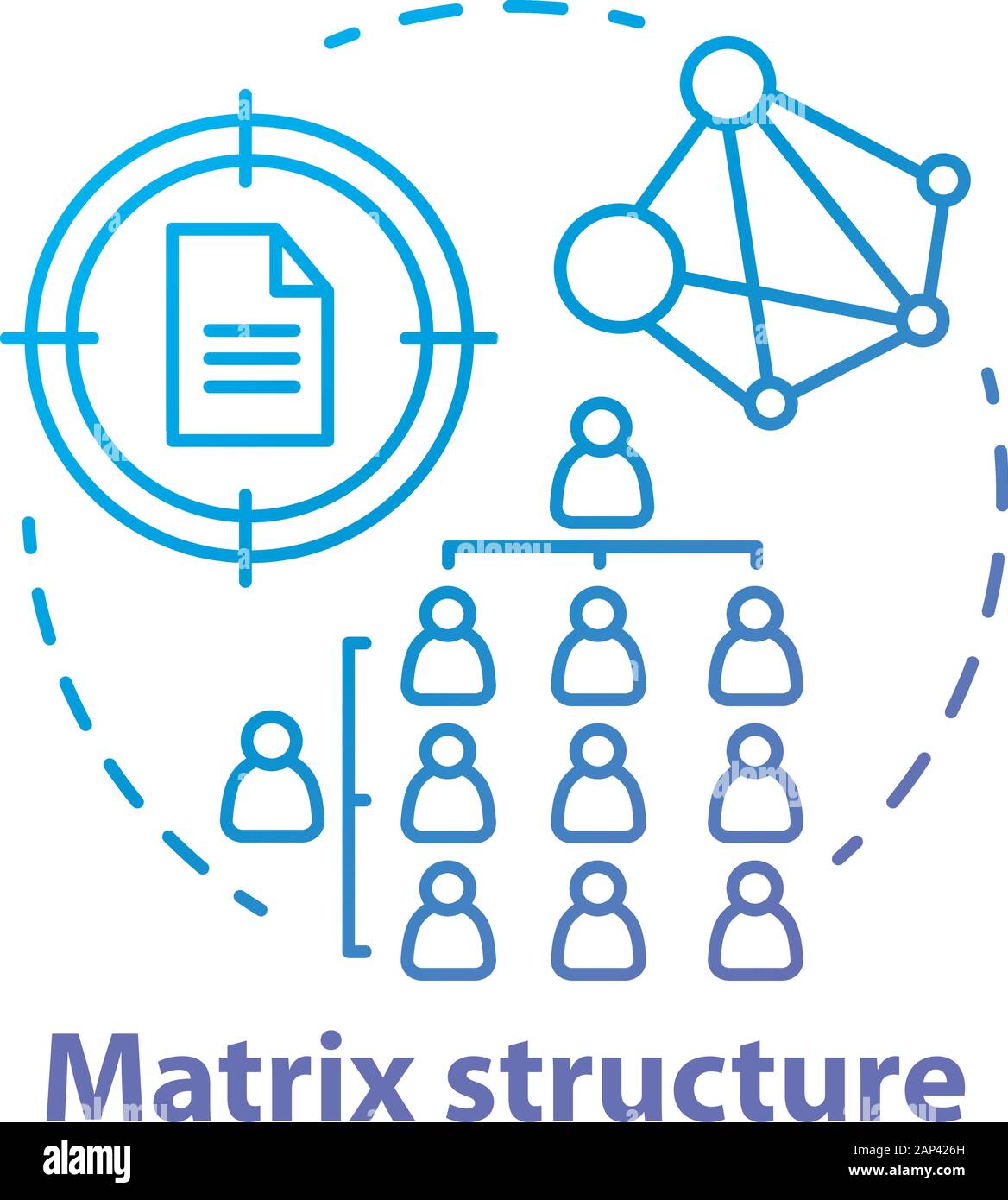 Matrix corporate structure concept icon. Company top management idea ...
