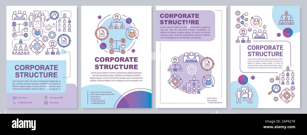 Corporate structure brochure template layout. Top management and ...