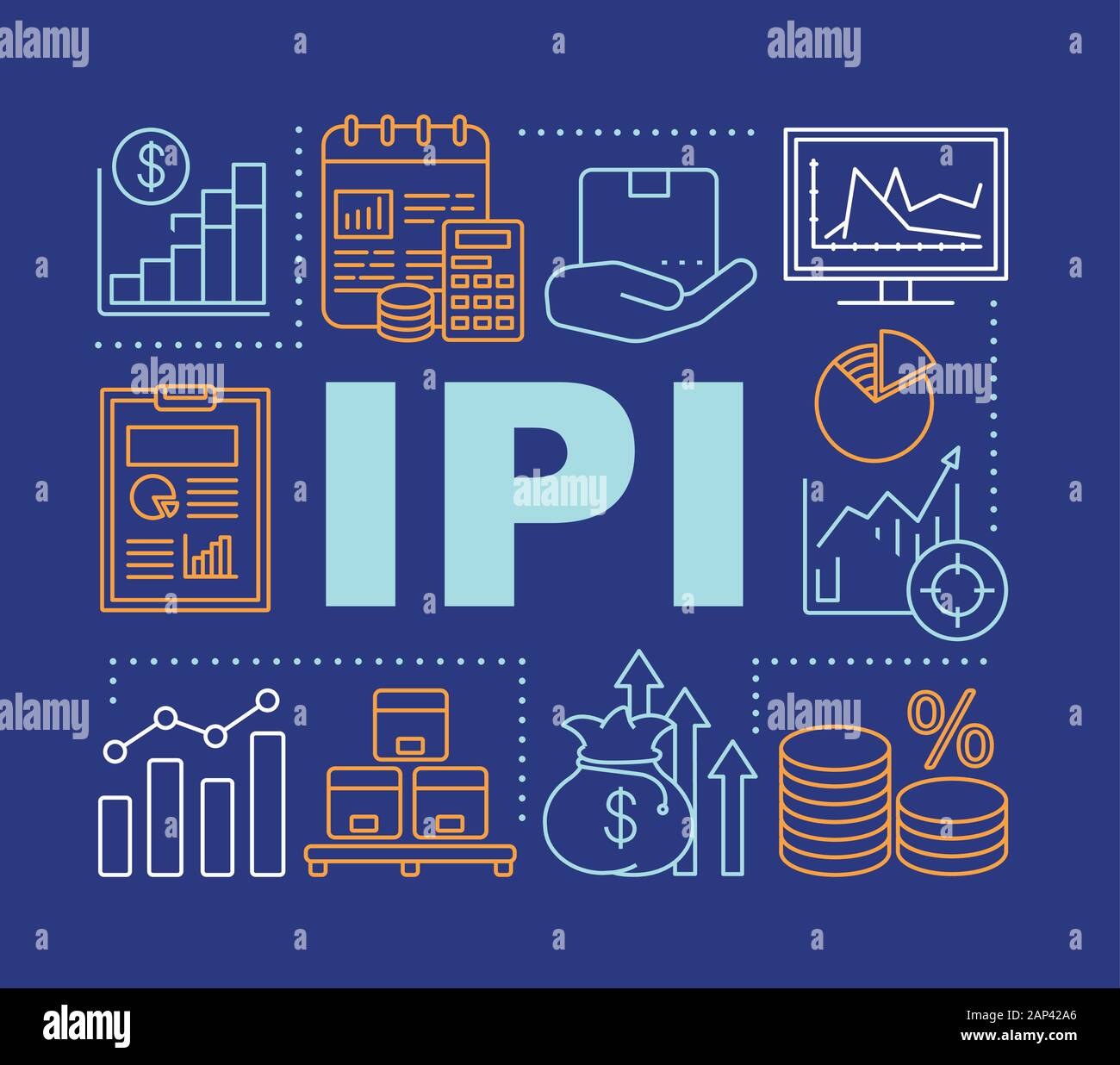IPI word concepts banner. Industrial production index. Economic ...