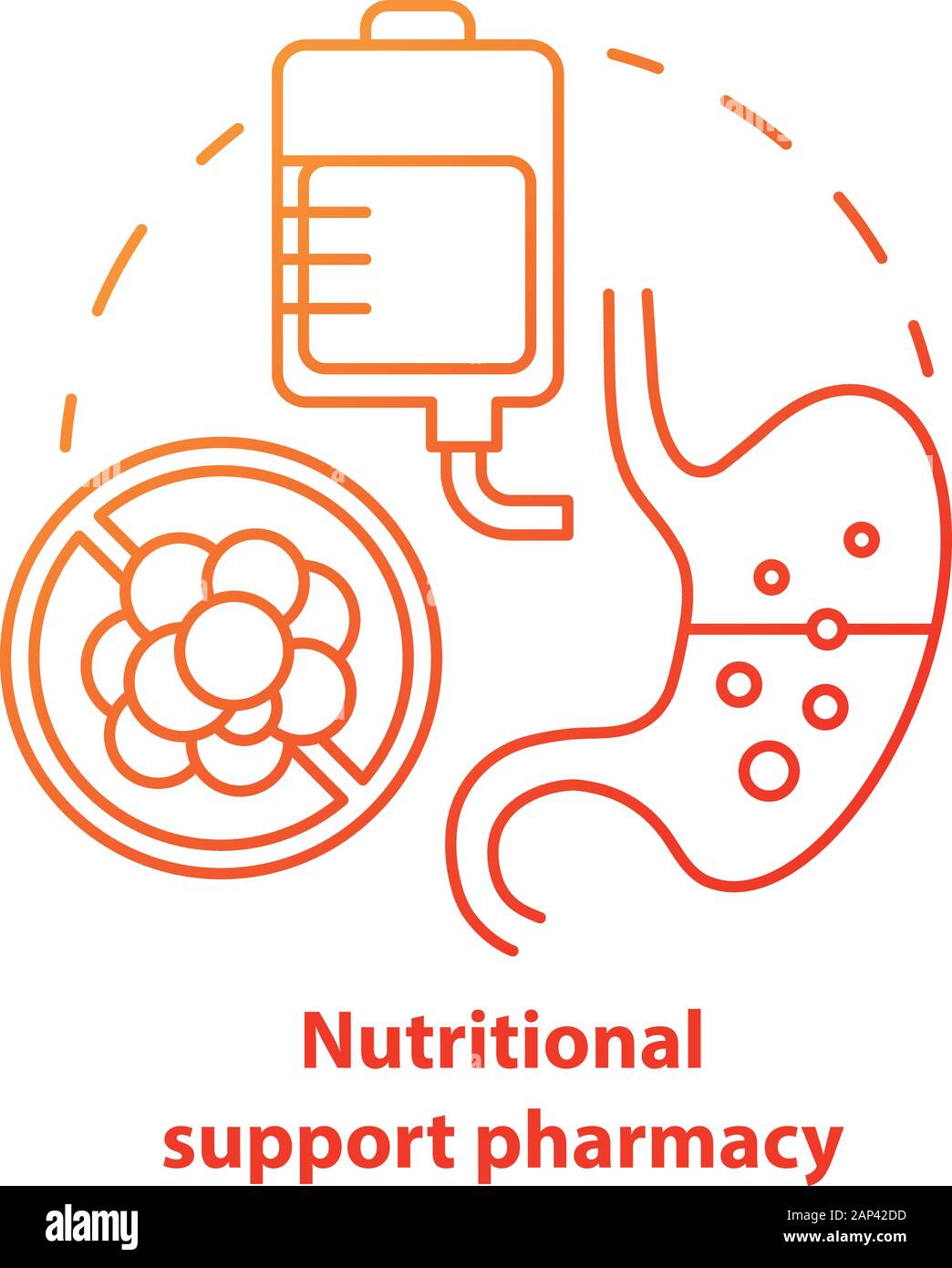 Nutritional support pharmacy concept icon. Medicine idea thin line ...
