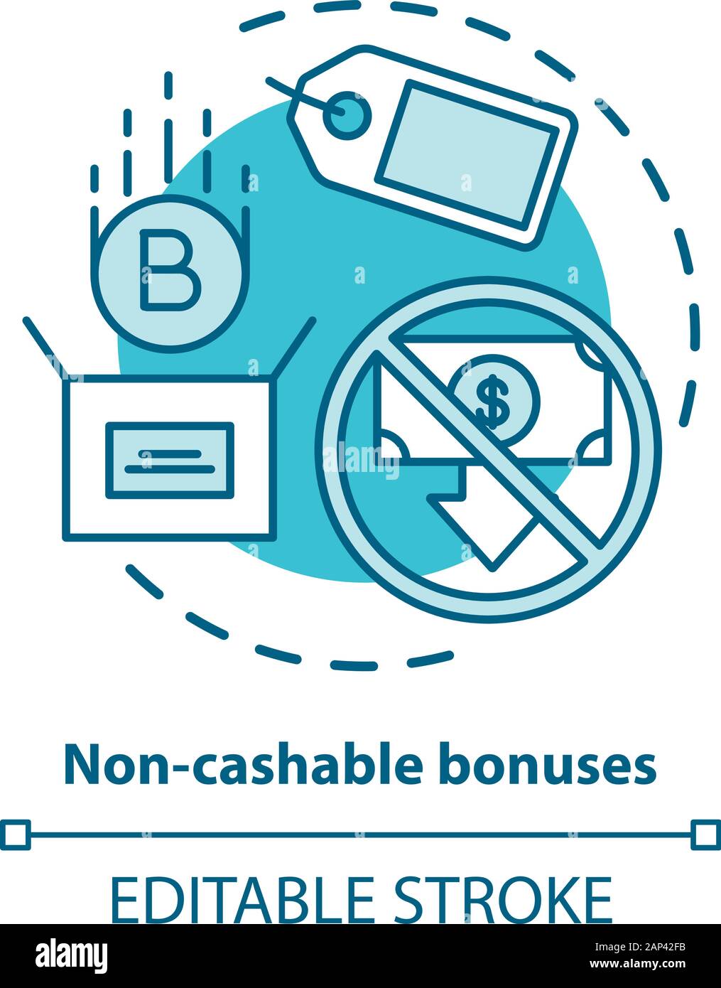 Non cashable bonuses concept icon. Cryptocurrency, electronic currency ...