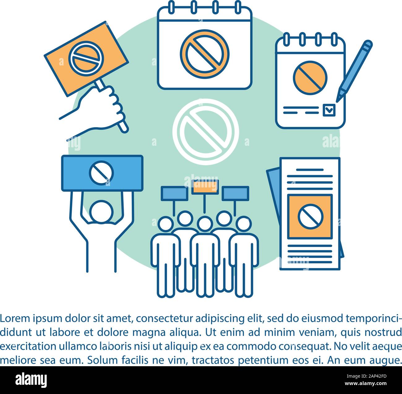 Social protest article page vector template. Government manifestation ...