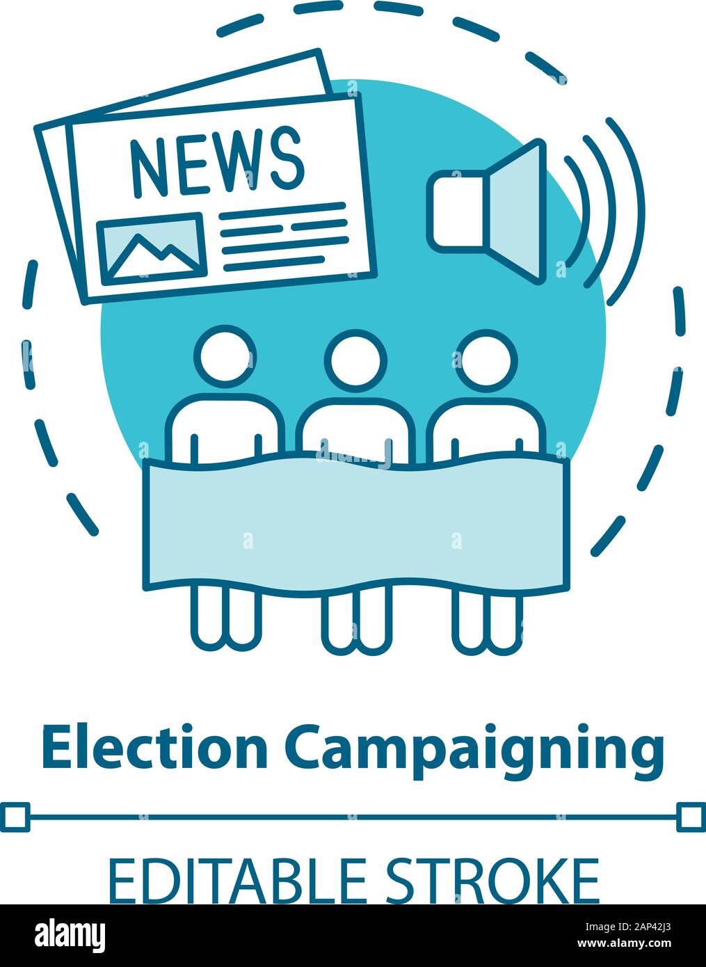 Election concept icon. Election campaigning idea thin line illustration ...