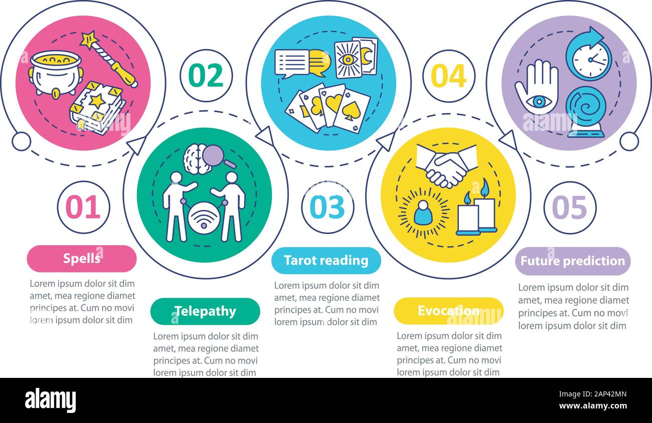Magic services vector infographic template. Witchcraft business ...