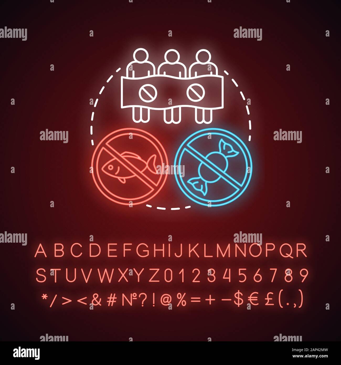 Boycott neon light concept icon. Public demonstration, product ...