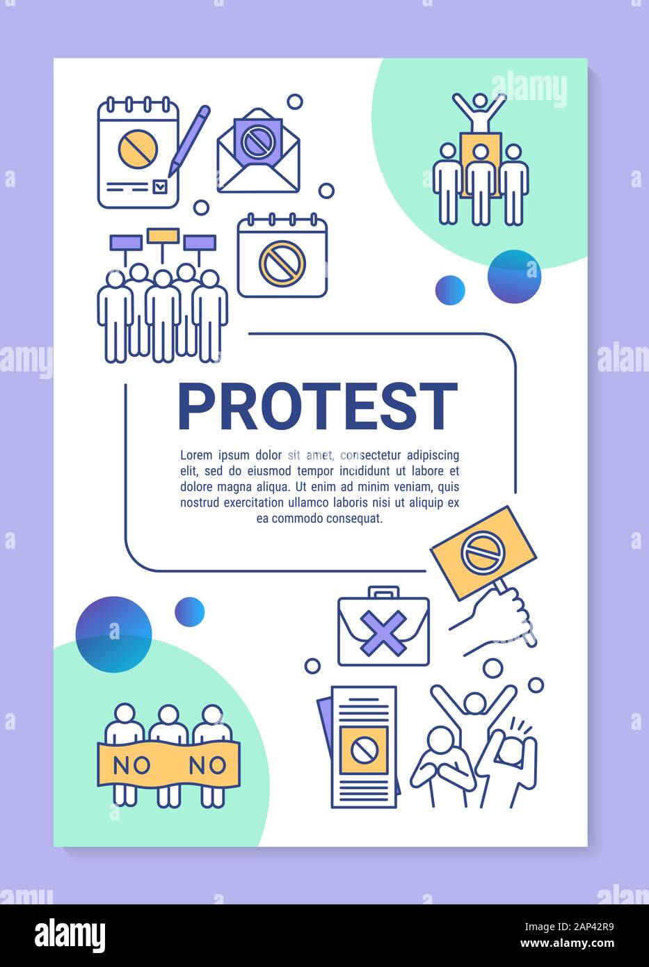 Government protest poster template layout. Public resistance banner ...