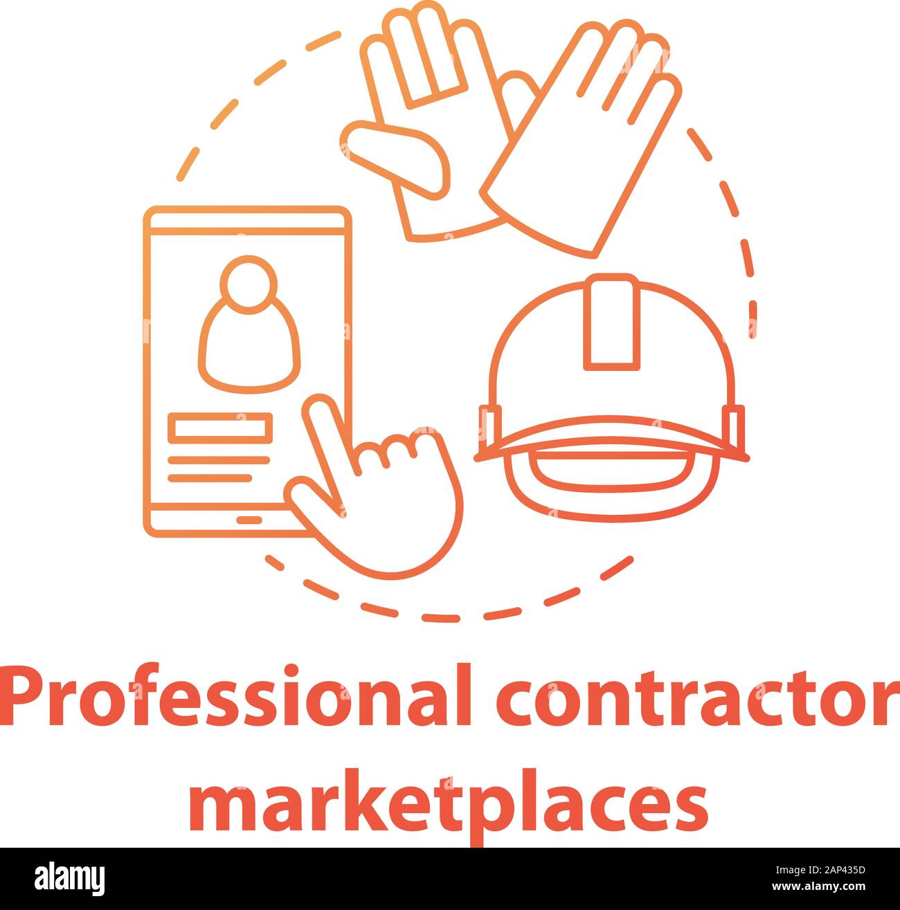 Online professional contractor marketplaces concept icon. Construction ...