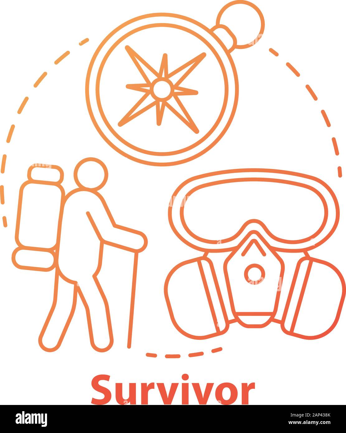 Survivor red concept icon. Remaining alive idea thin line illustration ...