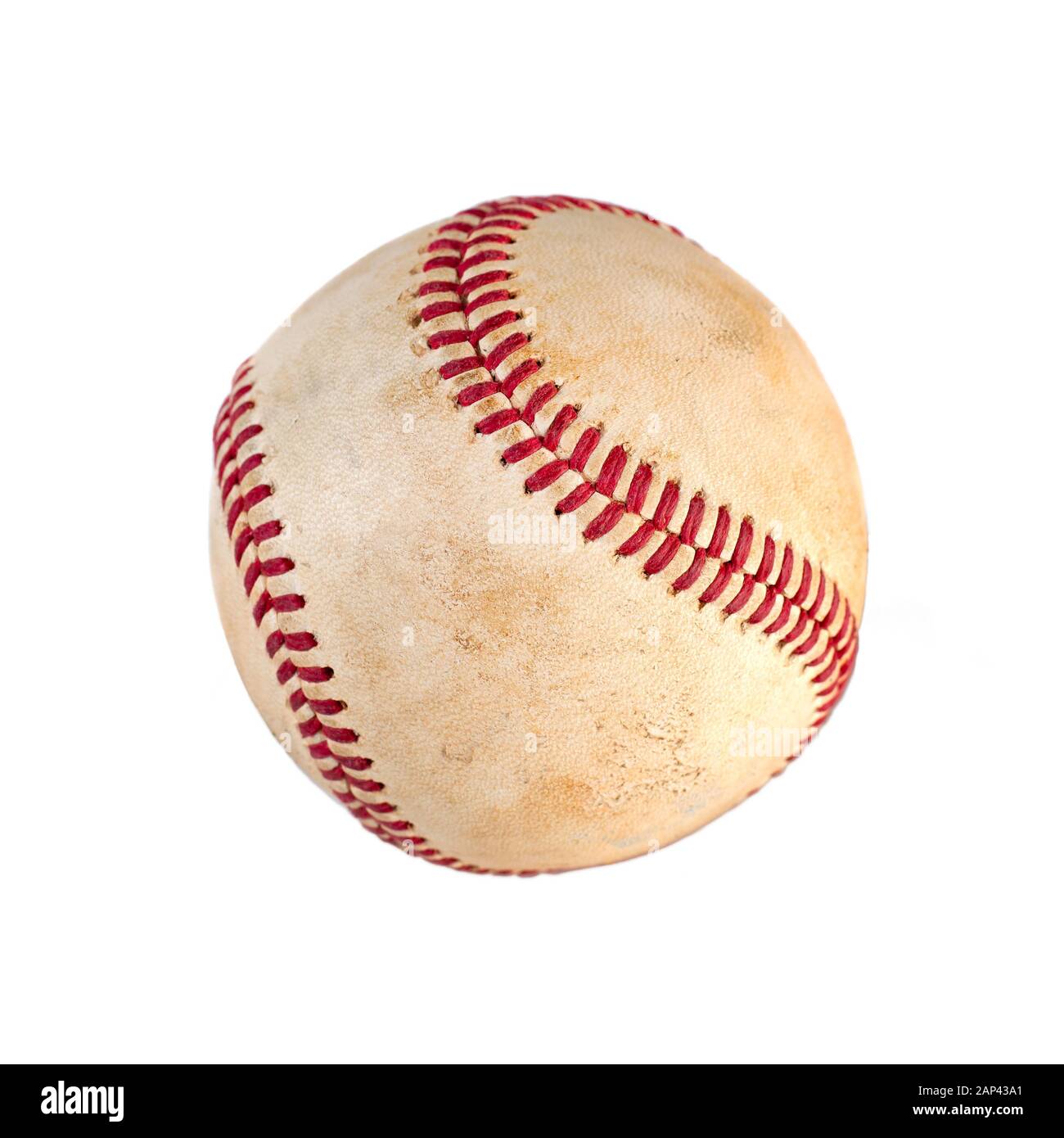 worn baseball isolated on white background, team sport Stock Photo - Alamy