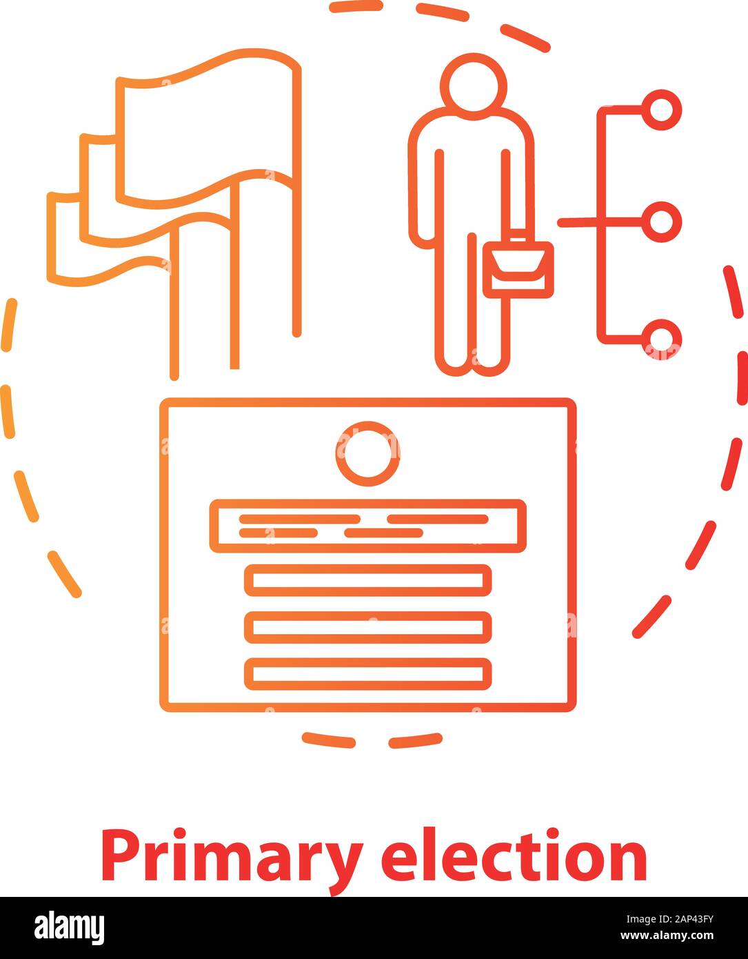 Elections concept icon. Primary election, ballot idea thin line ...