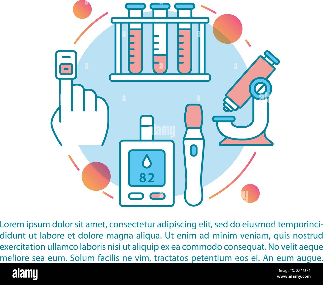 Blood sugar test article page vector template. Glucose level control ...