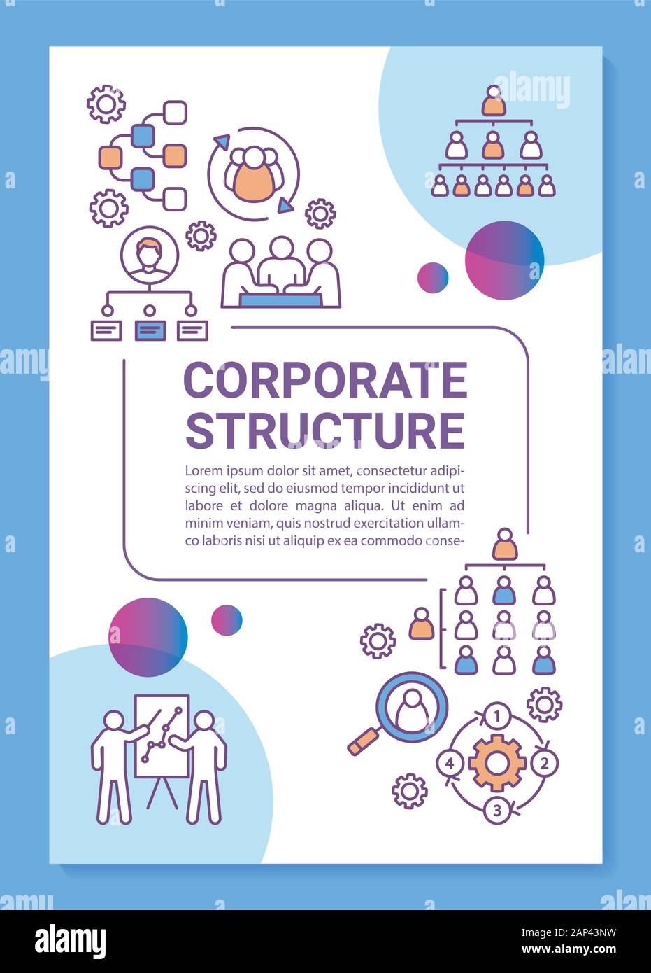 Corporate structure poster template layout. Professional hierarchy ...