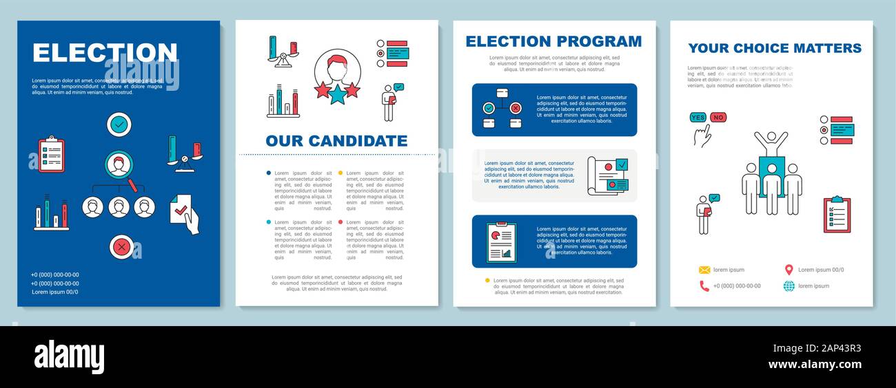 Election brochure template layout. Candidate and voting program. Flyer ...