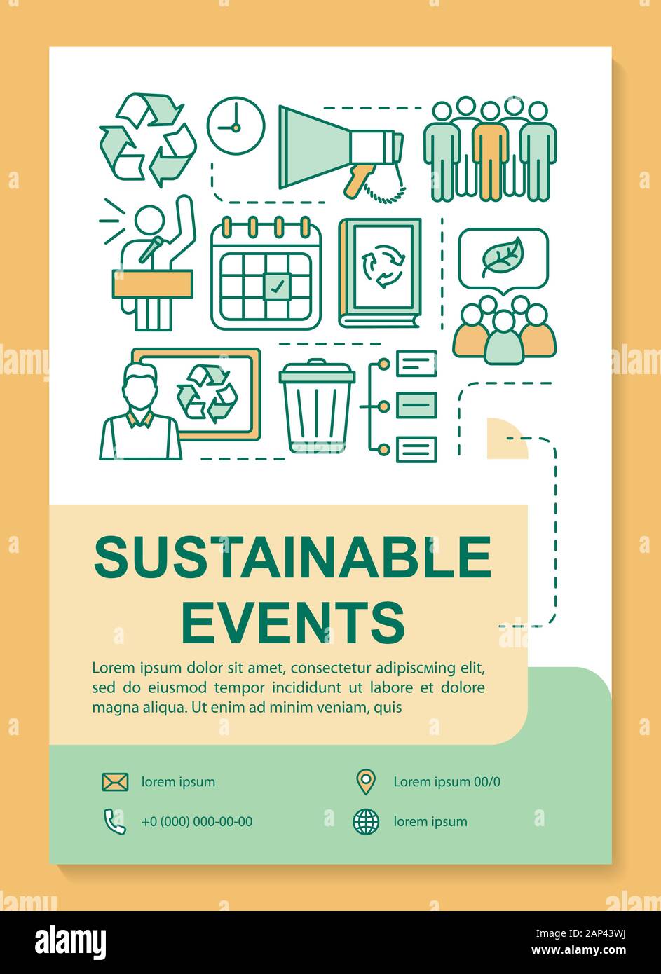Sustainable event poster template layout. Environment protection ...